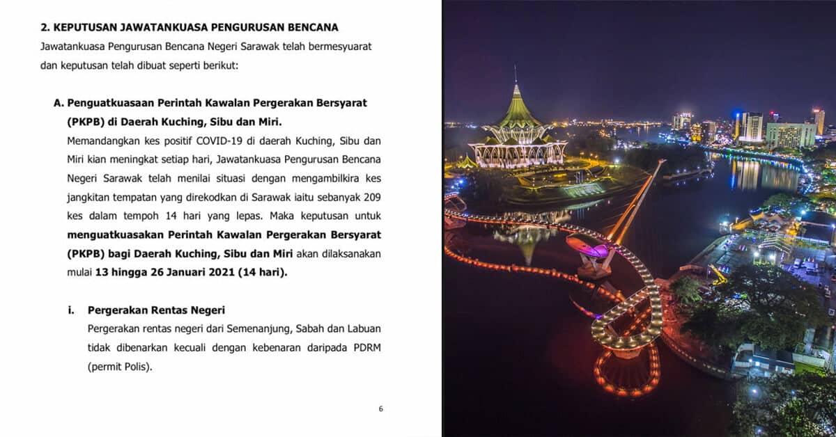 TERKINI: PKPB Akan Dilaksanakan Di Daerah Kuching, Sibu dan Miri