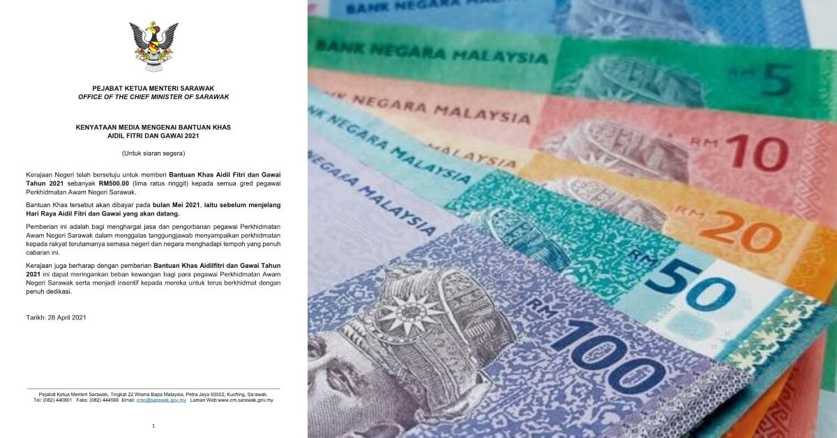 Kerajaan Sarawak Umum Bonus Khas Raya Gawai Untuk Penjawat Awam Sarawak 2021