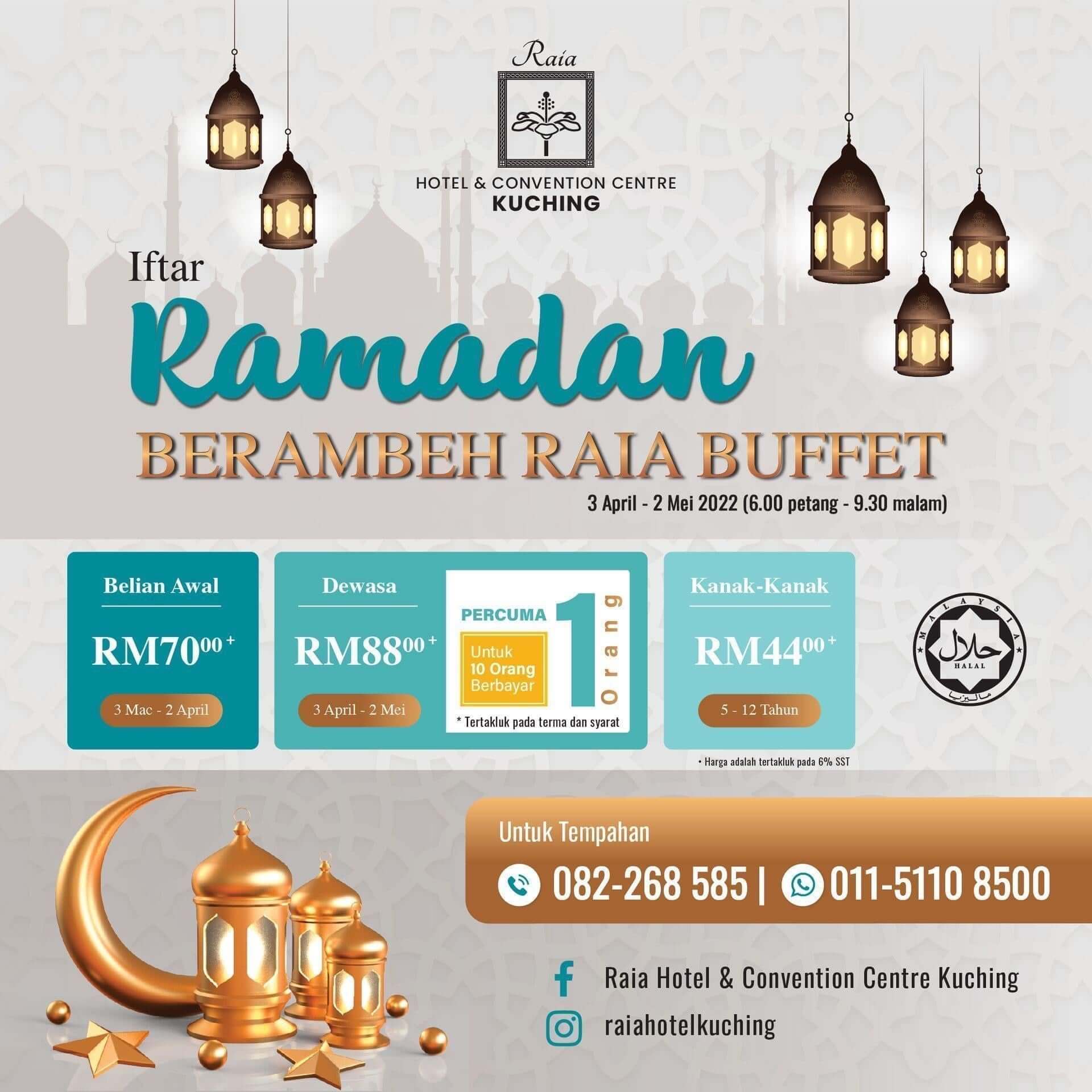 Ini 5 Senarai Buffet Berbuka Puasa Hotel Bawah RM 100 Di Kuching