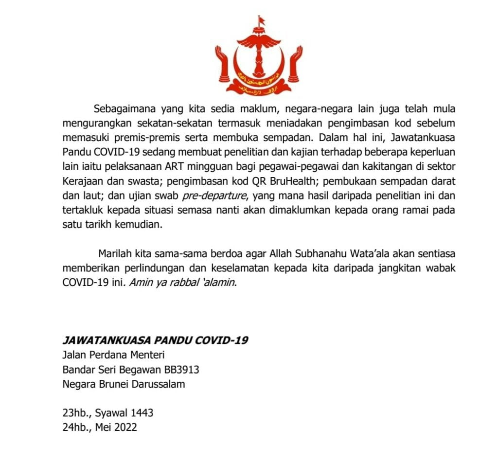 Penamatan Fasa Awal Endemik, Brunei Pertimbang Pembukaan Sempadan Darat ...