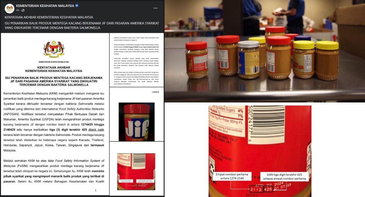 Dikhuatir Tercemar Dengan Salmonella, Mentega Kacang Jenama Jif Ditarik ...