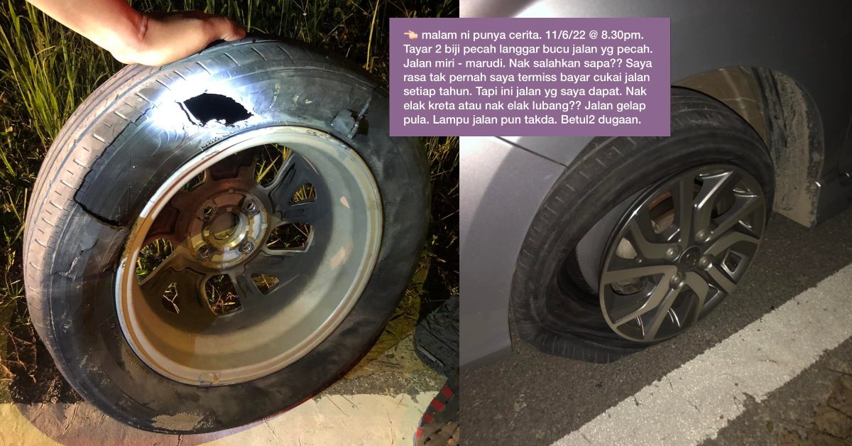 'Bayar Cukai Tapi Ini Saya Dapat' - Tayar Netizen Pecah Akibat Jalan ...