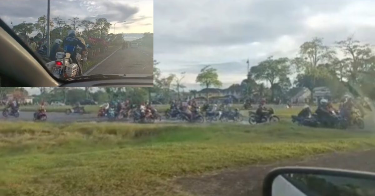 Masja Kena Ambush Polis, Netizen Sempat Rakam Gelagat Mat Motor Terciduk Lari