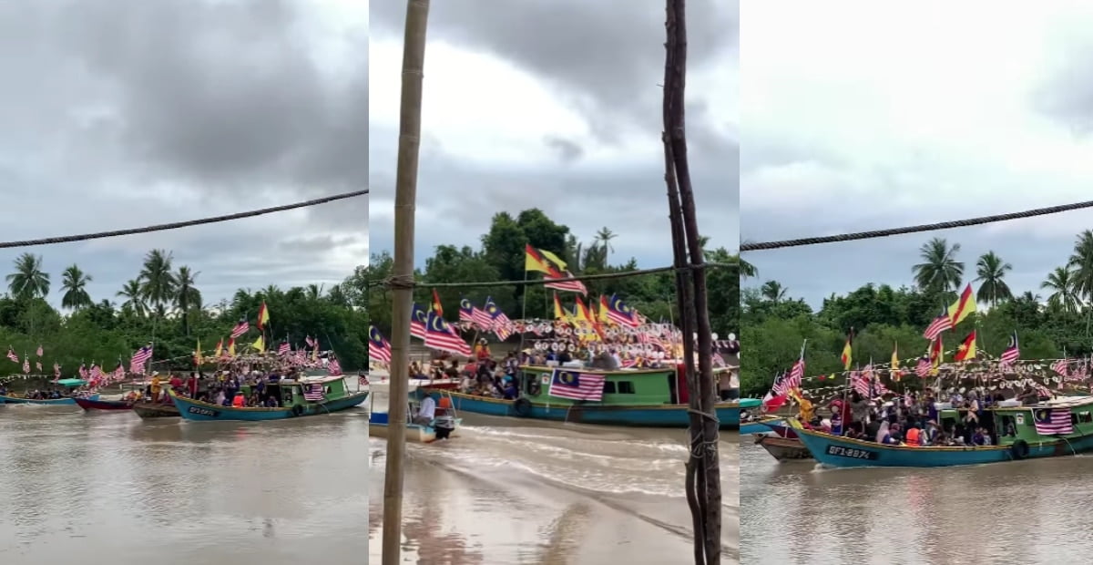 Sambutan Hari Kebangsaan Unik, Warga Sebuyau Berarak Dengan Bot Dihiasi ...