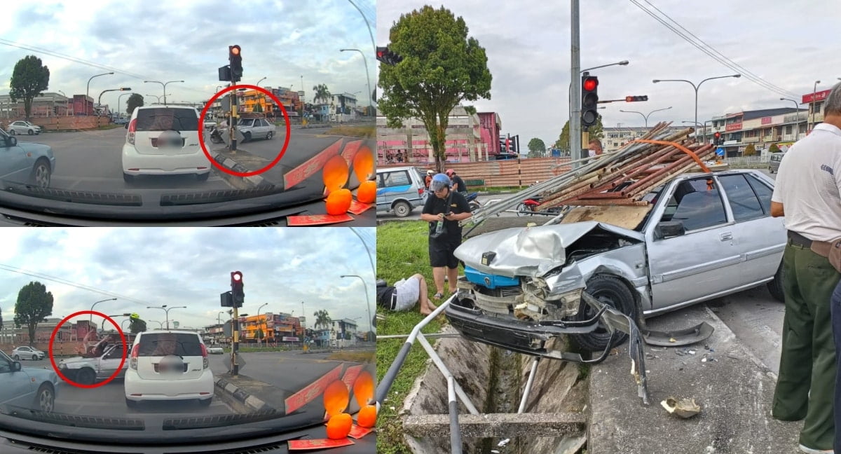 Langgar Lampu Merah, Proton Saga Rempuh Motosikal Sempat Dirakam ...