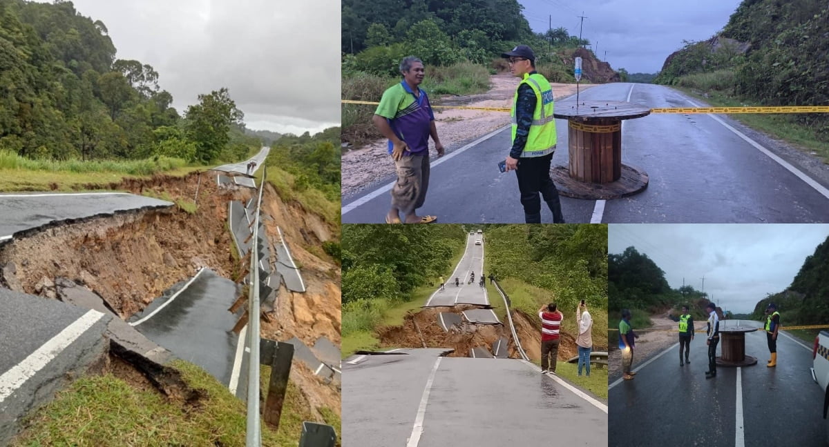 Hujan Berterusan, Jalan Kejapil Di Bekenu Terputus Akibat Tanah Runtuh