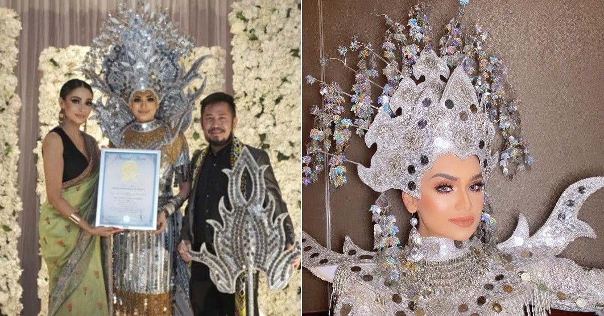 Pereka Asal Sarawak Cipta Rekod Guna 10,000 Syiling Hias Busana Mrs ...