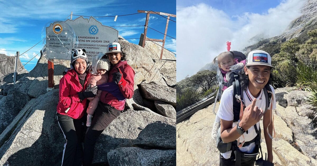 Bawa Bayi 1 Tahun Bersama, Pasangan Ini Sambut Tahun Baru Di Puncak Gunung Kinabalu