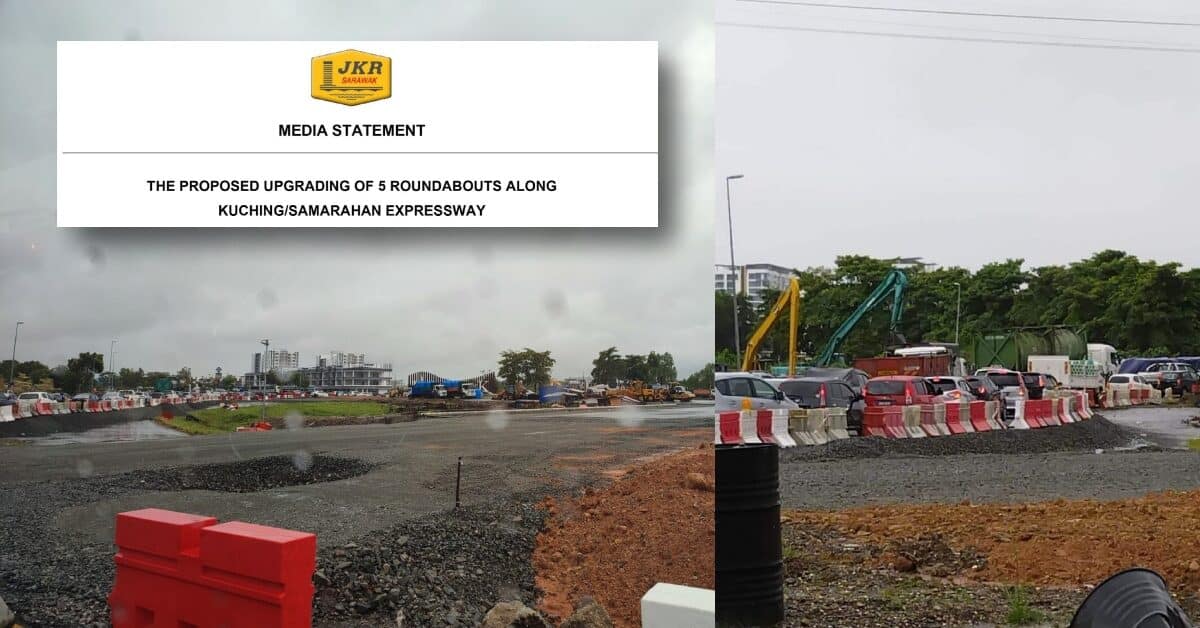 JKR Keluar Notis Proses Menurap Jalan Di Bulatan Expressway Samarahan ...