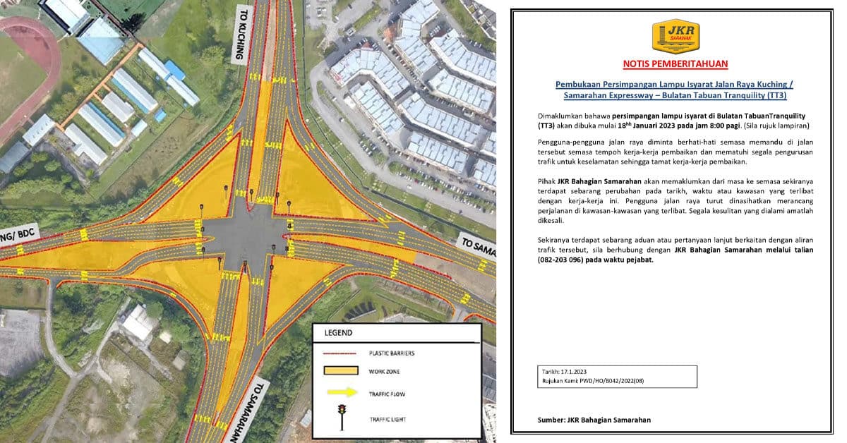 Persimpangan Lampu Isyarat Di Bulatan Tabuan Tranquility Akan Dibuka ...