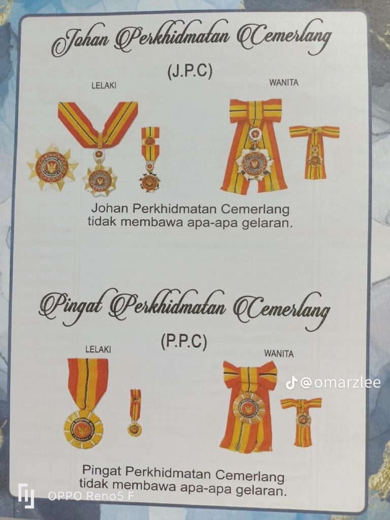 Ketahui Jenis Kurniaan Darjah Kebesaran, Bintang Dan Pingat Negeri Di ...