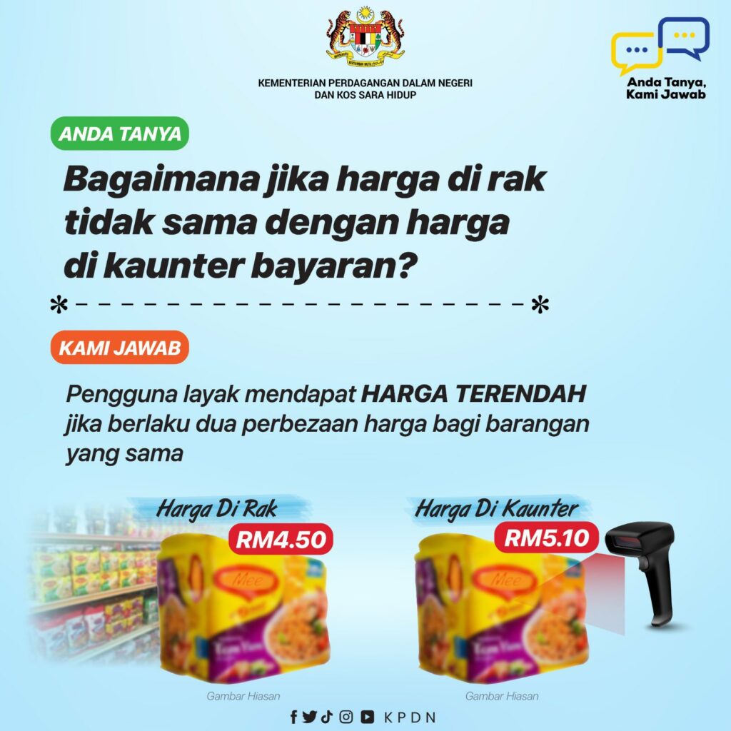 Harga Berbeza Di Kaunter Dan Rak, KPDN Beri Peringatan Pelanggan Wajib ...