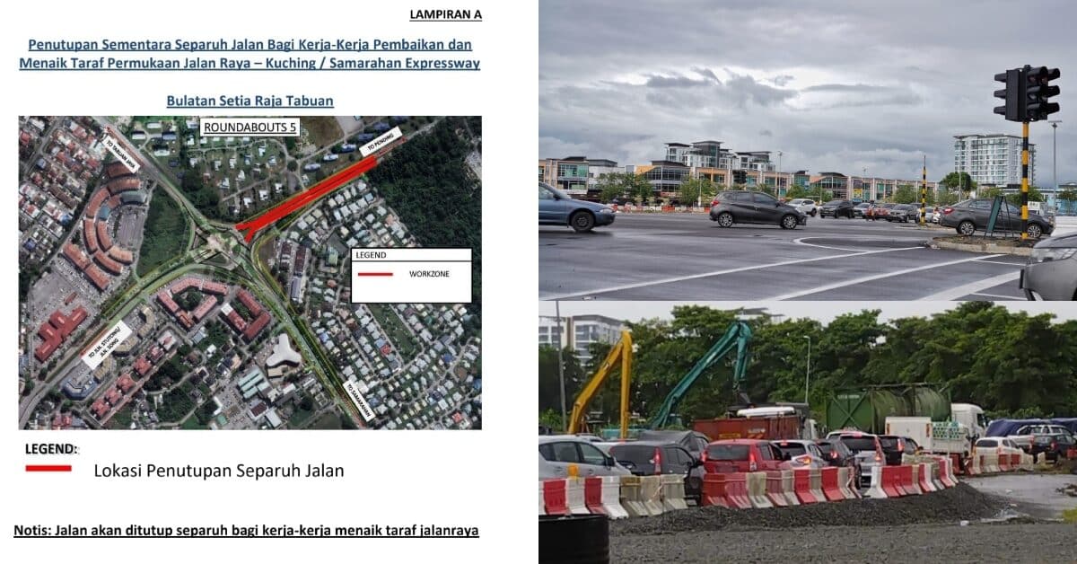 Penutupan Separuh Jalan Di Kuching-Samarahan Expressway Selama 2 Minggu ...