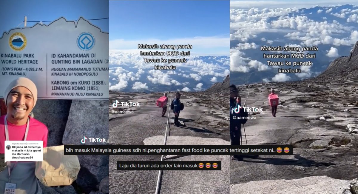 Sanggup Hantar Pesanan Sampai Ke Puncak Kinabalu, Abang Foodpanda Ini Raih Perhatian Netizen