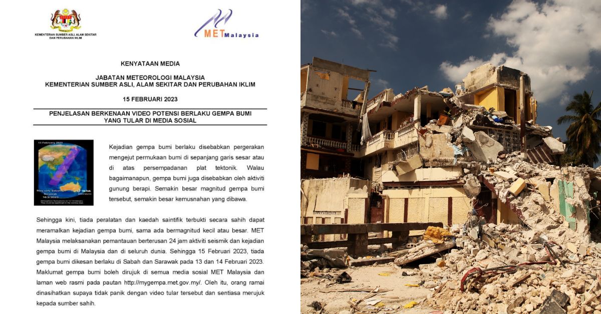 Tular Ramalan Berlaku Gempa Bumi Di Sabah Sarawak Di Tiktok, Met Malaysia Tepis Dakwaan Netizen
