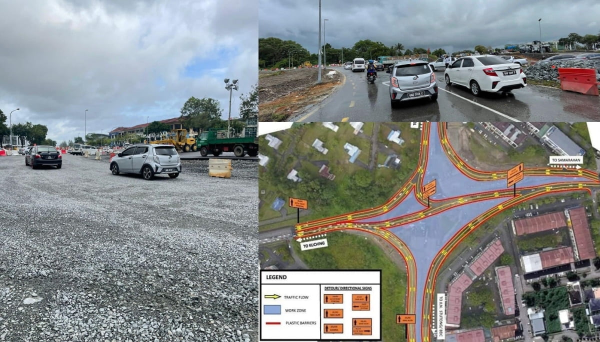 Guna Jalan Alternatif, Lencongan Di Bulatan Stutong Ditutup Selama Seminggu