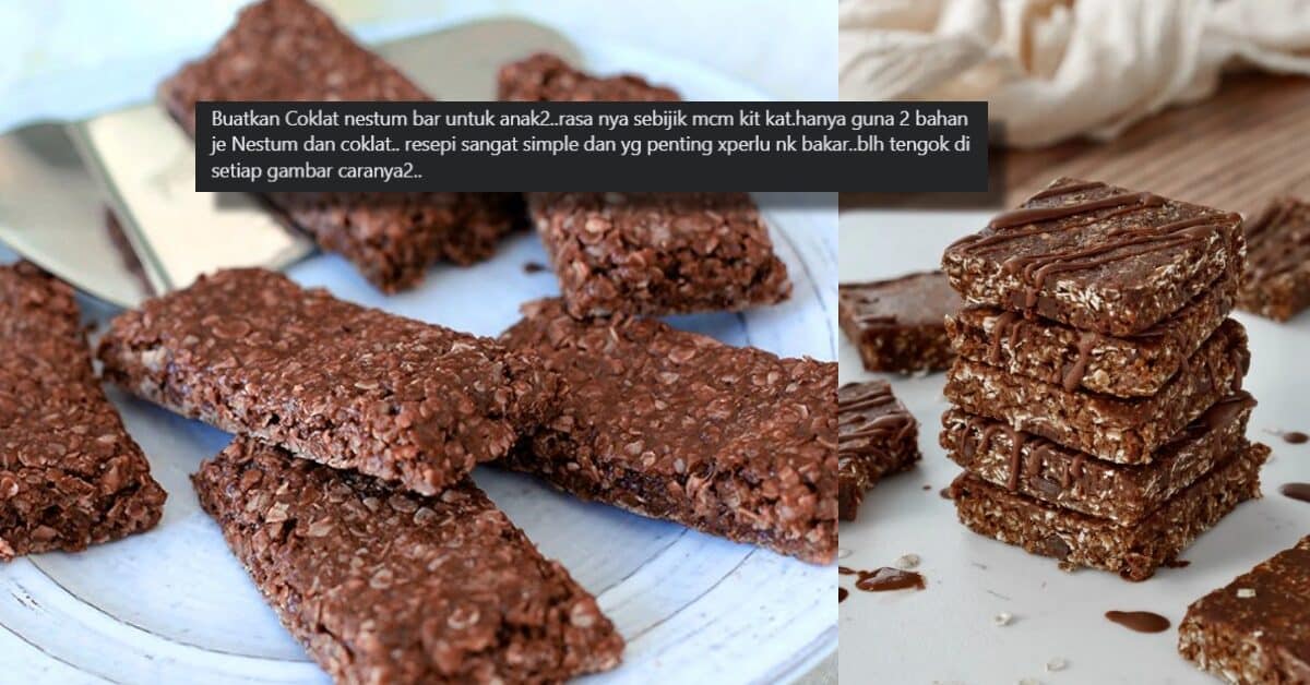 Mudah Saja! Hanya Guna Dua Bahan, Ini Adalah Resipi Coklat Nestum Bar ...