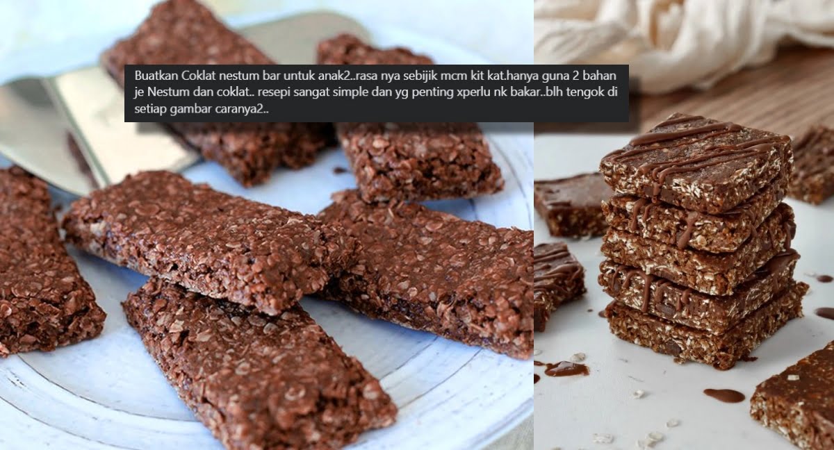 Mudah Saja! Hanya Guna Dua Bahan, Ini Adalah Resipi Coklat Nestum Bar ...
