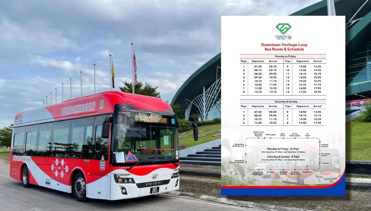 Pengangkutan Awam Mesra, Ini Adalah Jadual Terkini Bas Hidrogen Di Kuching
