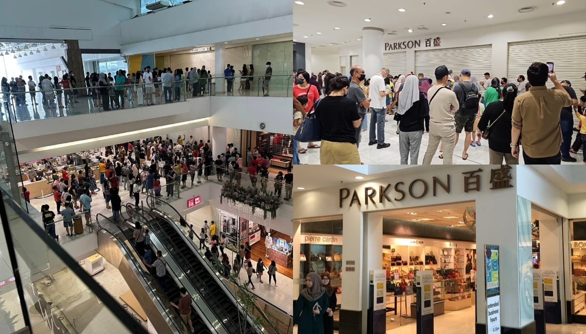 Promosi 'Tutup Kedai' Parkson, Orang Ramai Dilihat Berkerumun Di The Spring Kuching
