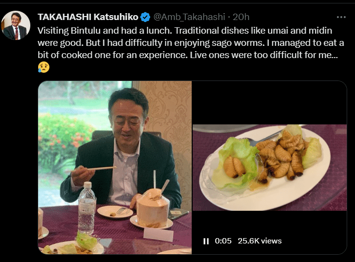 Sempoi Kongsi Makan Ulat Mulong Dan Laksa Sarawak, Duta Besar Jepun ...