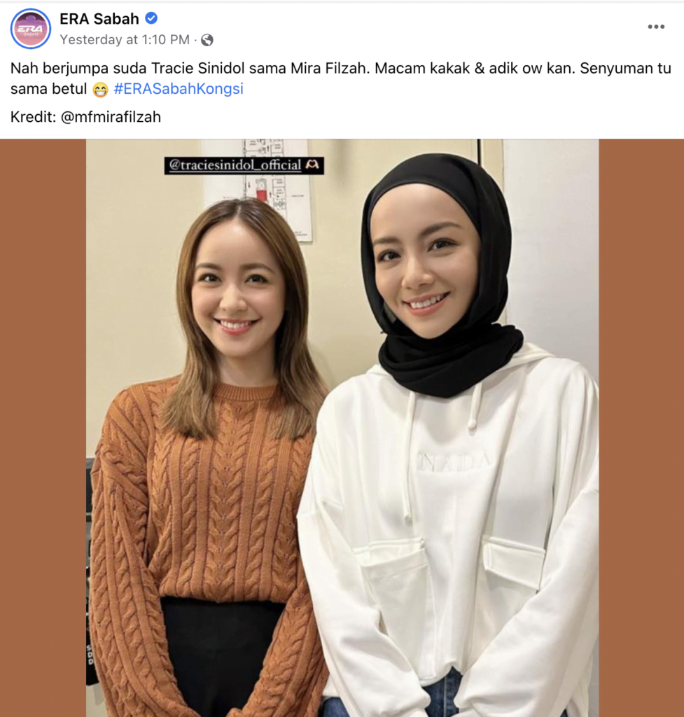 'Macam Kakak Dan Adik Kan’, Akhirnya Tracie Sinidol Dan Mira Filzah Berjumpa