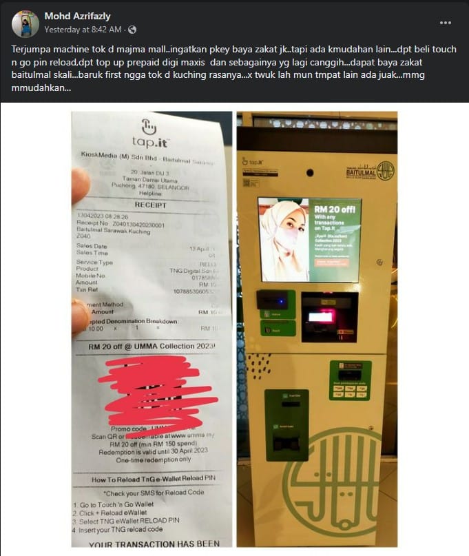 Hanya Guna Kiosk Di Majma Mall Kuching, Anda Boleh Bayar Zakat, Bil Dan Tambah Nilai Prabayar