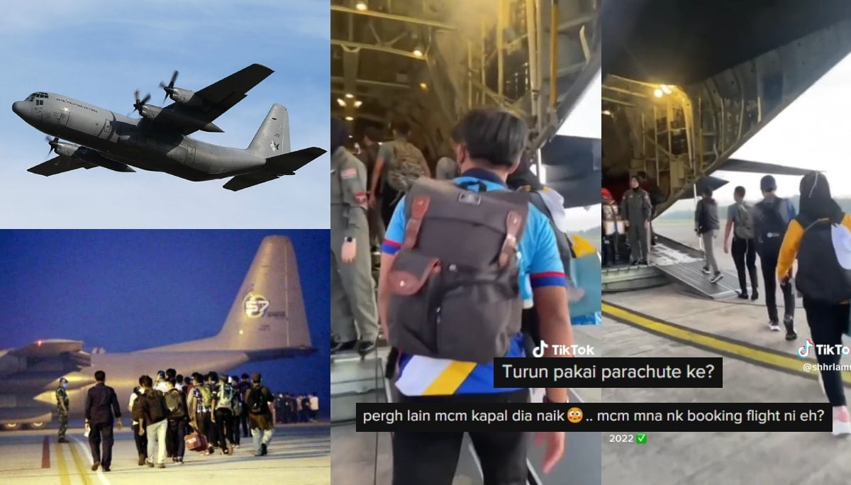 'Turun Pakai Parachute Ke?', Student UPNM Balik Raya Naik Pesawat C-130 ...