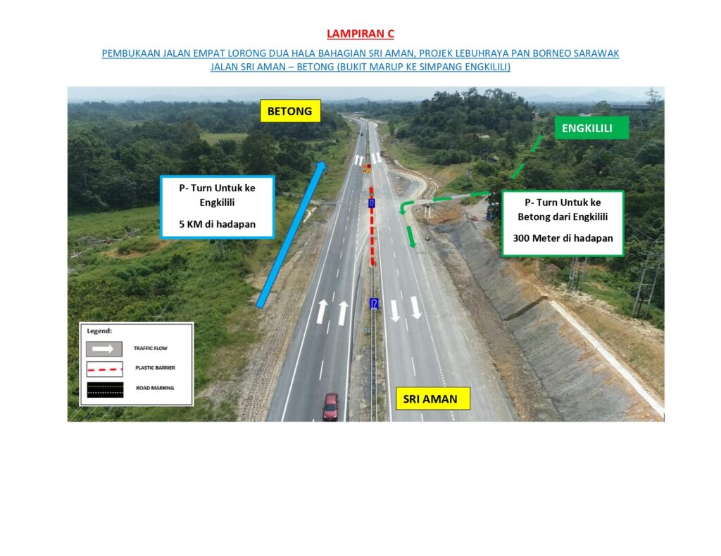 Lebuh Raya Dua Hala Berkembar Jalan Sri Aman-Betong Di Sarawak Telah Dibuka