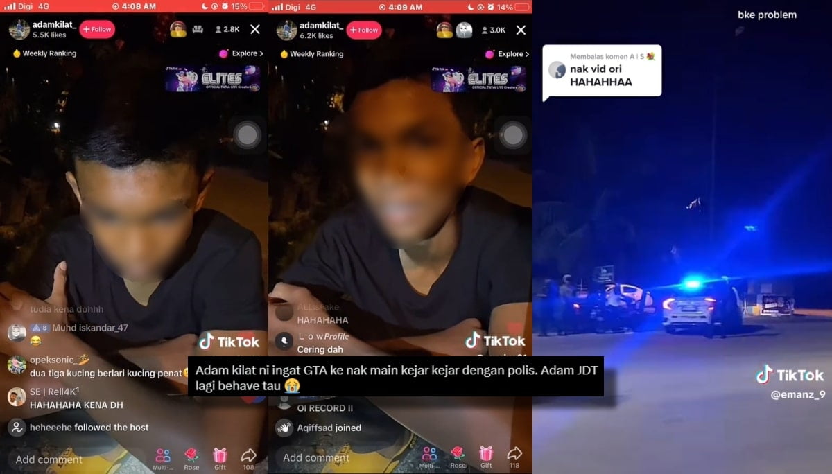 Padah Cabar Polis Tangkap Dirinya Menerusi Live Tiktok, Mat Rempit ...
