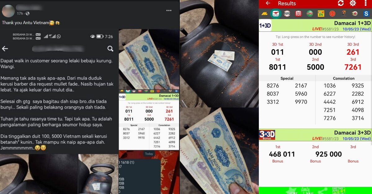 'Rezeki' Dapat Wang Vietnam Dari 'Mombok', Lelaki Sibu Ini Pula Menang 4D Bernilai RM20K