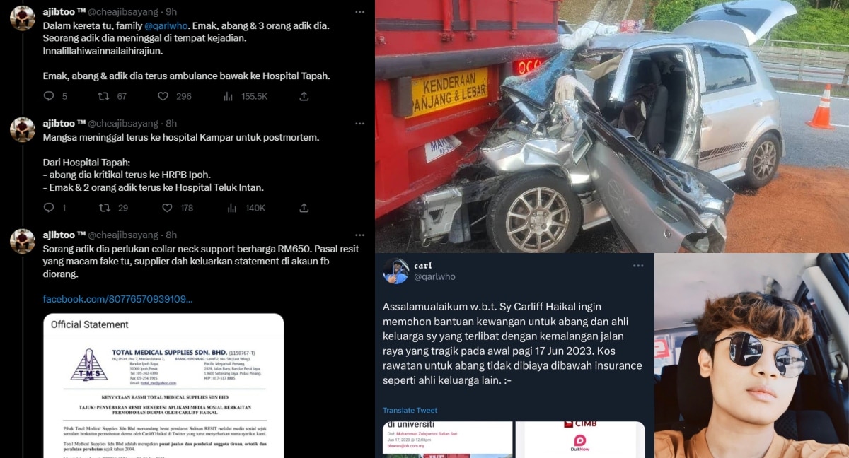 Tuduh Individu Guna Alasan Kemalangan Bawa Lari Kutipan RM55K Dari ...