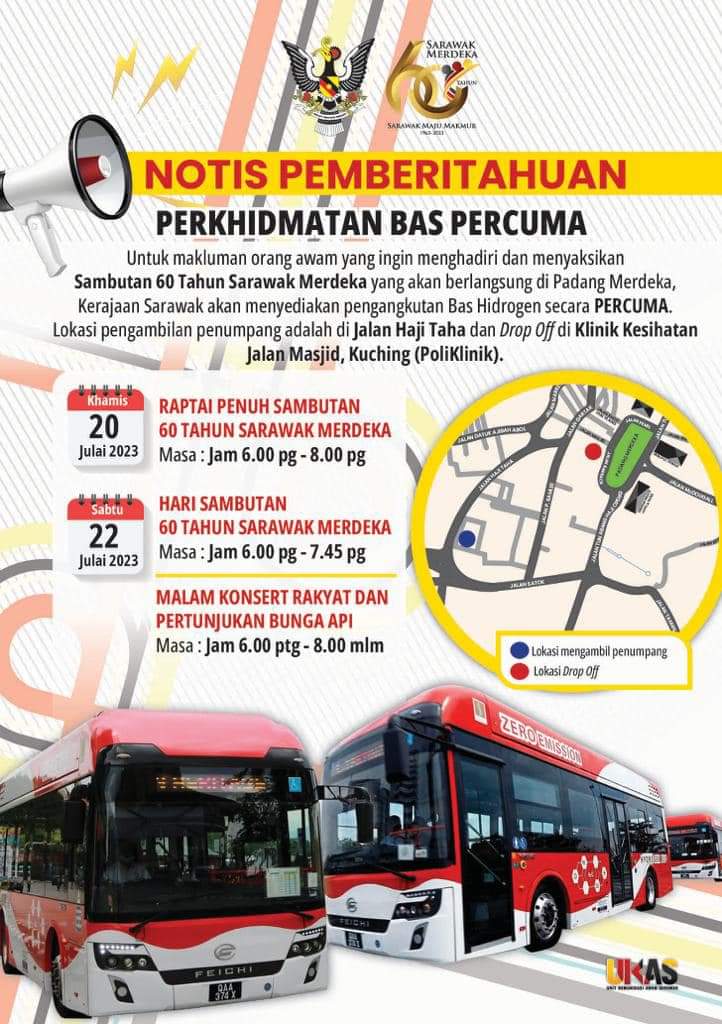 Sempena Sambutan 60 Tahun Merdeka, Kerajaan Sarawak Sediakan Bas ...