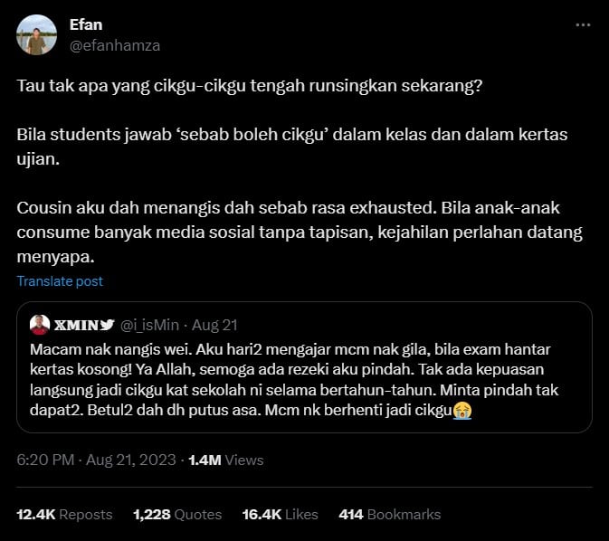 Terpengaruh Meme 'Sebab Boleh Dik', Netizen Panas Hati Lihat Jawapan ...