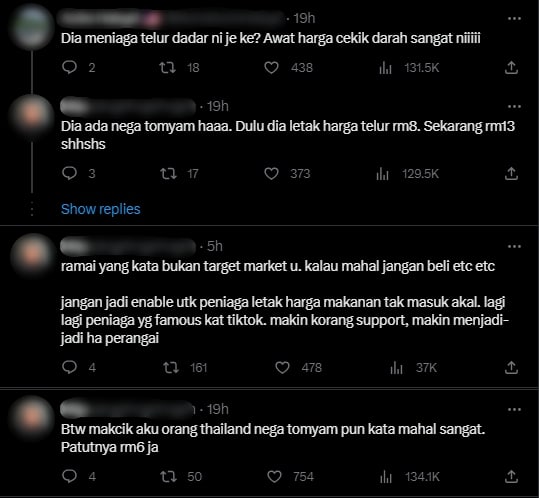 Telur Dadar 'Premium', Peniaga Tampil Pertahankan Harga RM13 Siap Ada Taugeh Dan Sos Thai