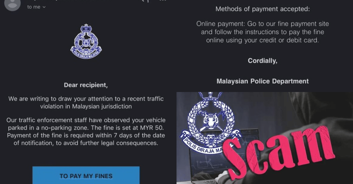Taktik Baru Scammer, Hantar Saman RM50 Melalui E-Mel Dan Kena Bayar ...