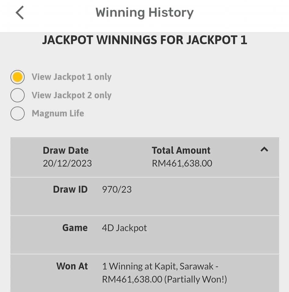 Durian Runtuh Sebelum Krismas, Lelaki Dari Kapit Menang Jackpot RM461 Ribu