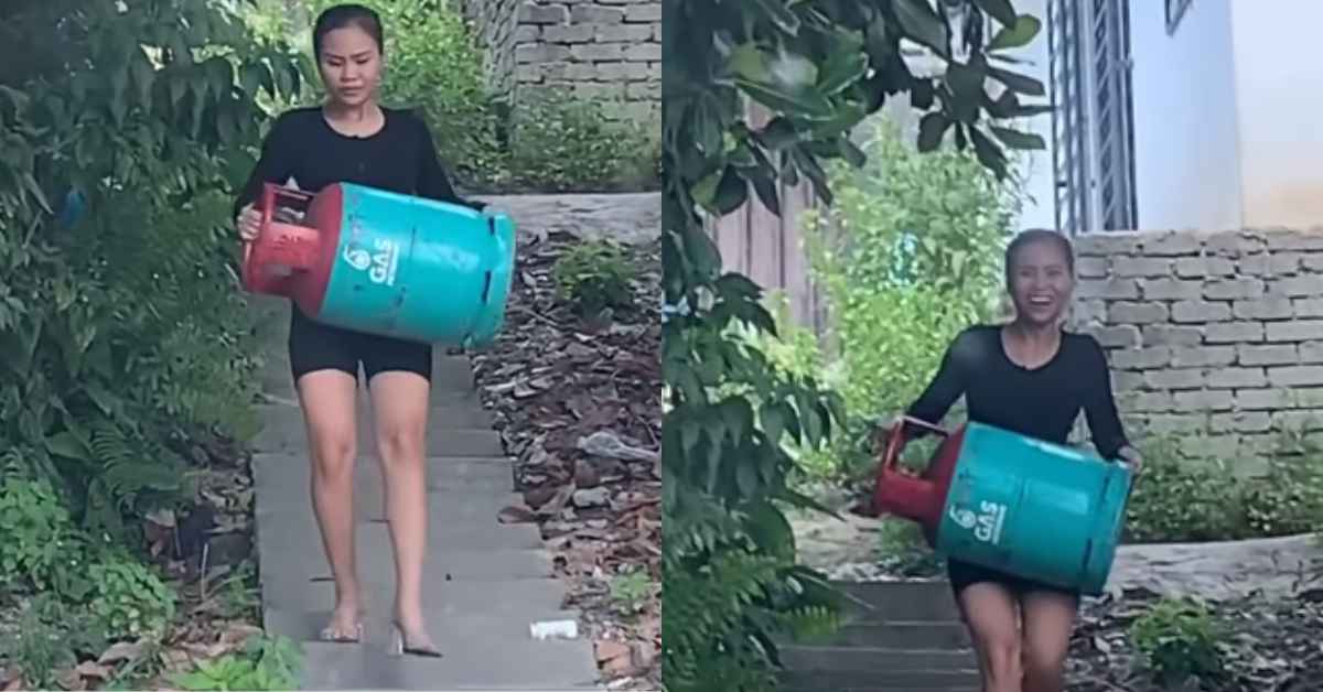 Angkat Tong Gas Siap Pakai Heels, Gelagat Sumandak Sabah Ini Jadi ...