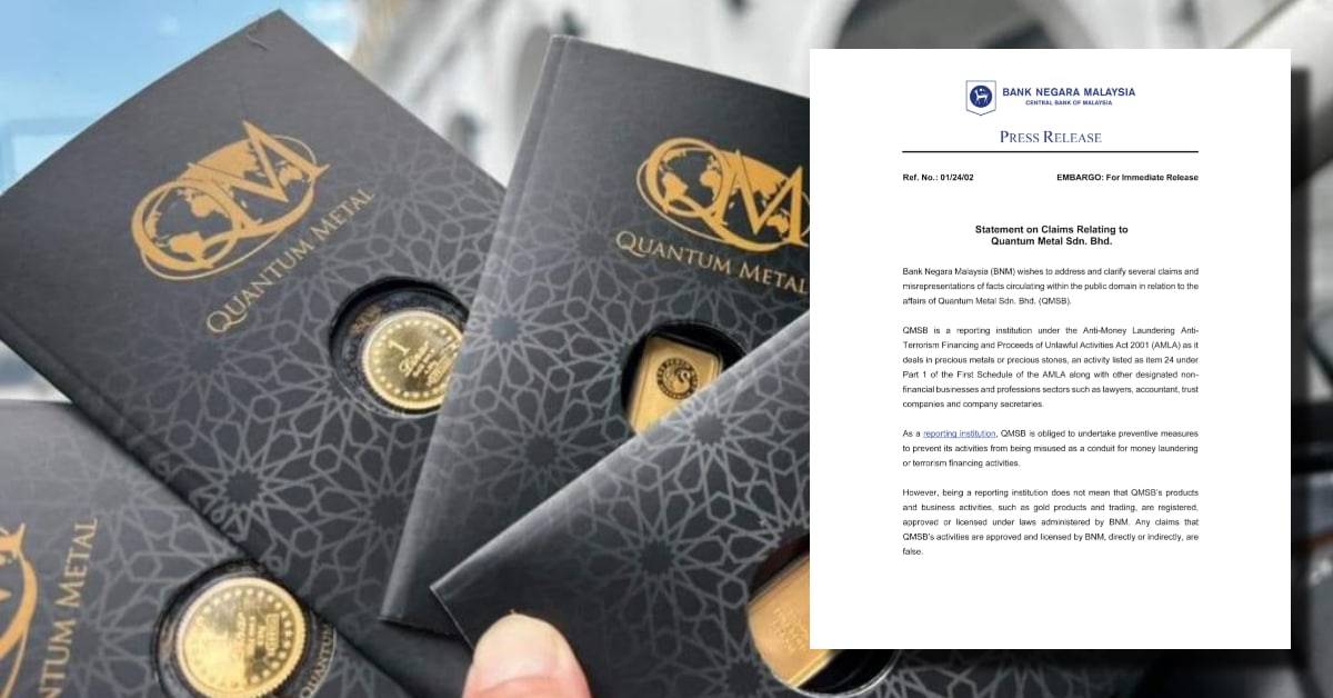 BNM Keluar Kenyataan Rasmi Mengenai Quantum Metal