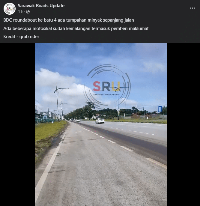 Netizen Dakwa Ada Lagi Kejadian Tumpahan Minyak, Kali Ini Di Jalan BDC Pula
