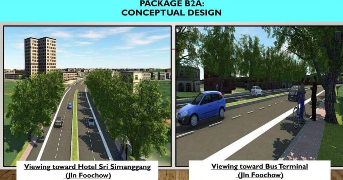 Lengkap Dengan Laluan Pejalan Kaki Dan Basikal, Jalan Utama Di Sri Aman ...