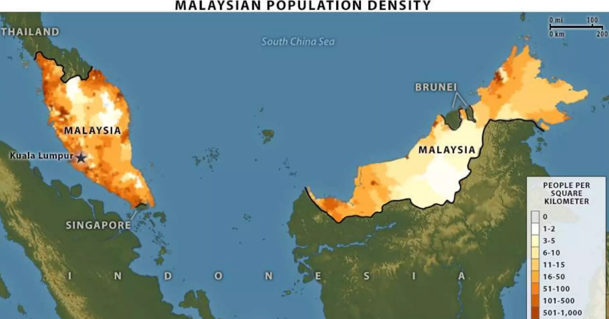 Lima Daerah Di Sarawak Catat Kepadatan Penduduk Terendah Di Malaysia