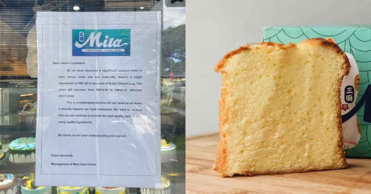 Harga Kek Butter Mita Naik Kepada RM18.60 Bermula 8 Julai