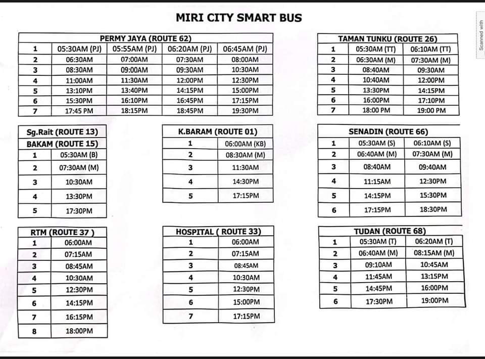 Ini Jadual Lengkap Bas Pintar Di Miri