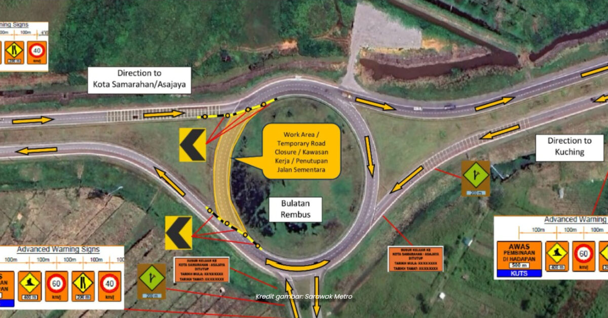 Jalan Bulatan Rembus Ditutup Untuk Pembinaan Laluan ART Mulai 21 ...