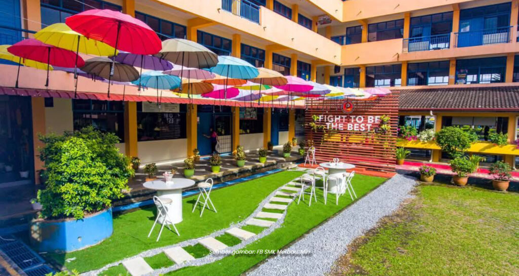 Tular Landskap SMK Merbau Di Miri Ini Memukau, Tarik Perhatian Netizen