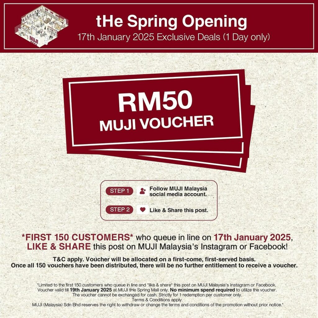 MUJI Bakal Buka Cawangan Pertama Sarawak Di The Spring Mulai Esok