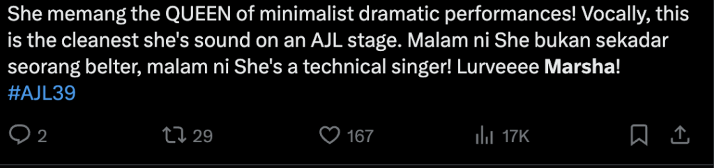 Marsha Milan, Penyanyi Asal Sabah Rangkul Gelaran Juara AJL39