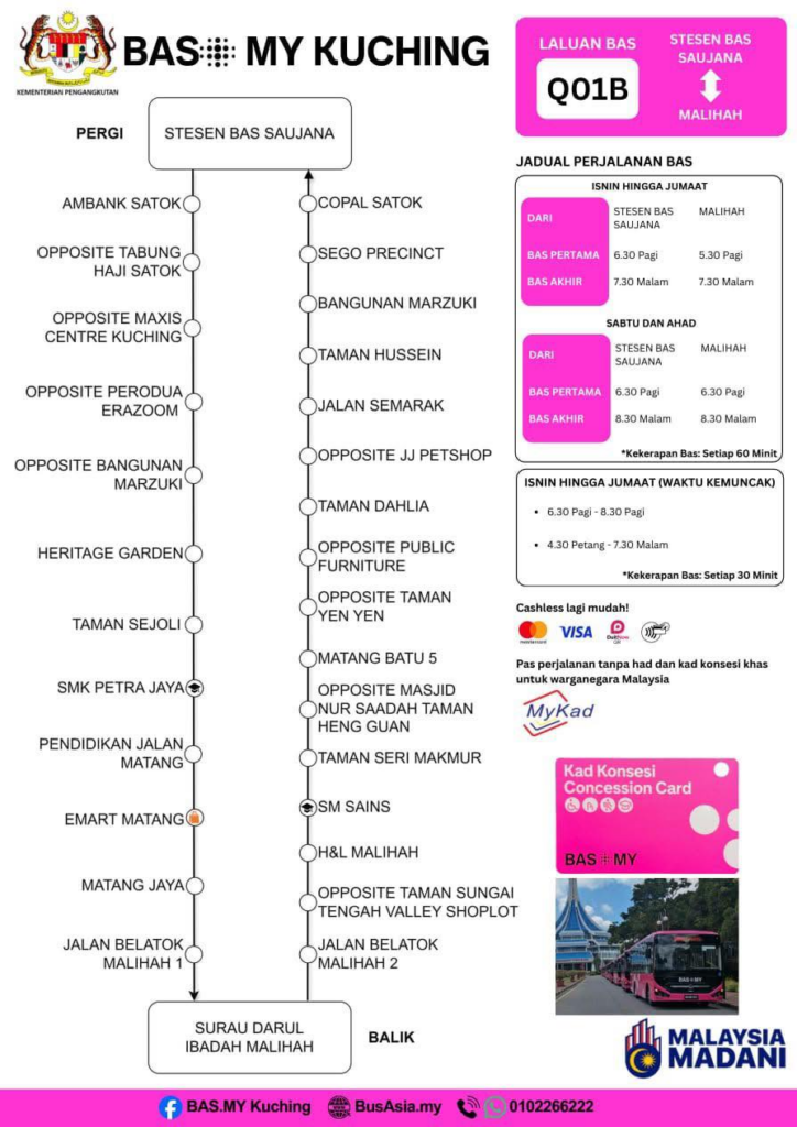 Bas.My Kuching Buka Laluan Baharu Dari Plaza Merdeka Ke Malihah